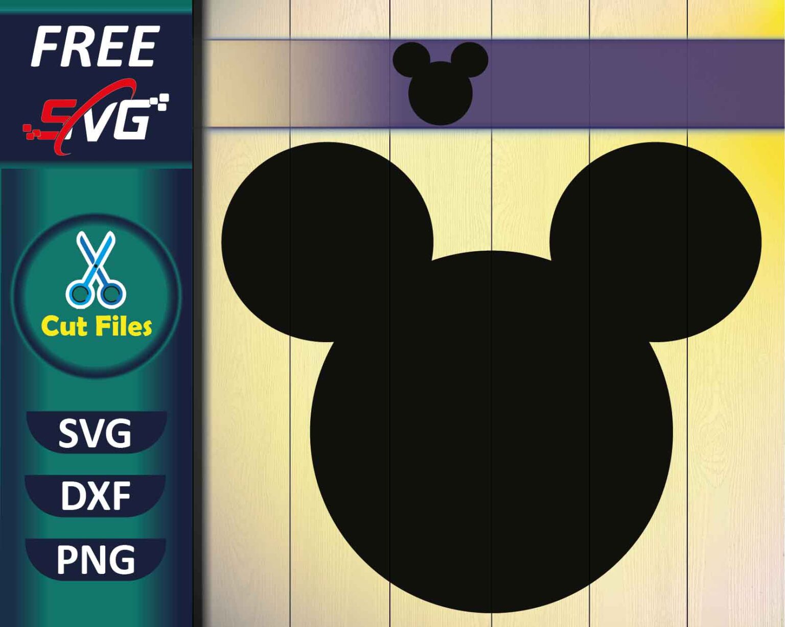 Mickey Mouse Head SVG Free - svg4k.com