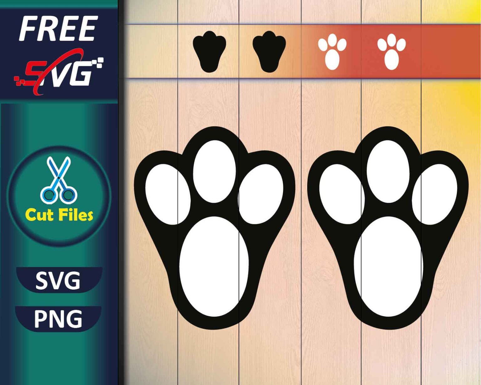Bunny Feet SVG Free Download - Cut Files for Cricut and Silhouette.
