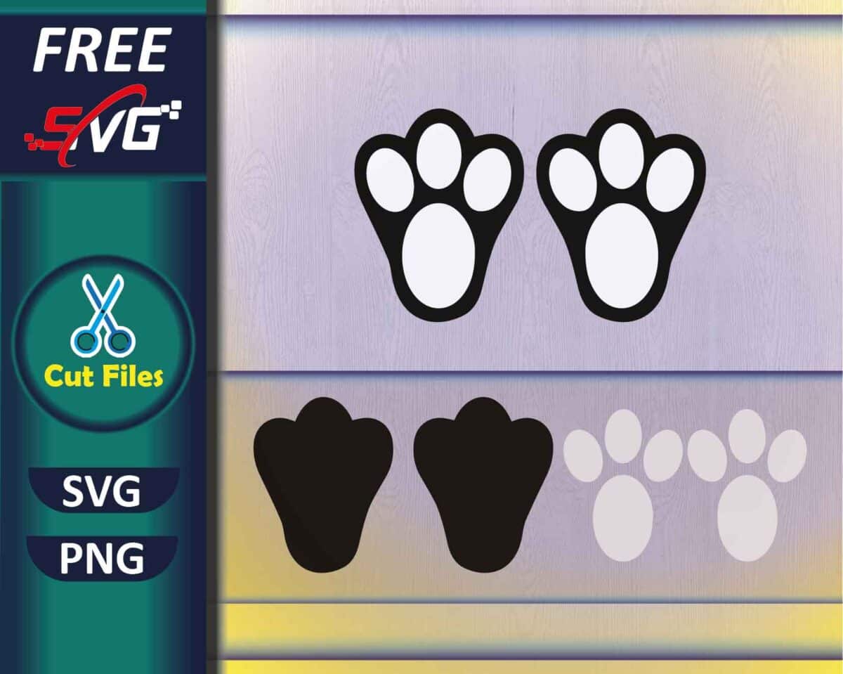 Bunny Feet SVG Free Download - Cut Files for Cricut and Silhouette.