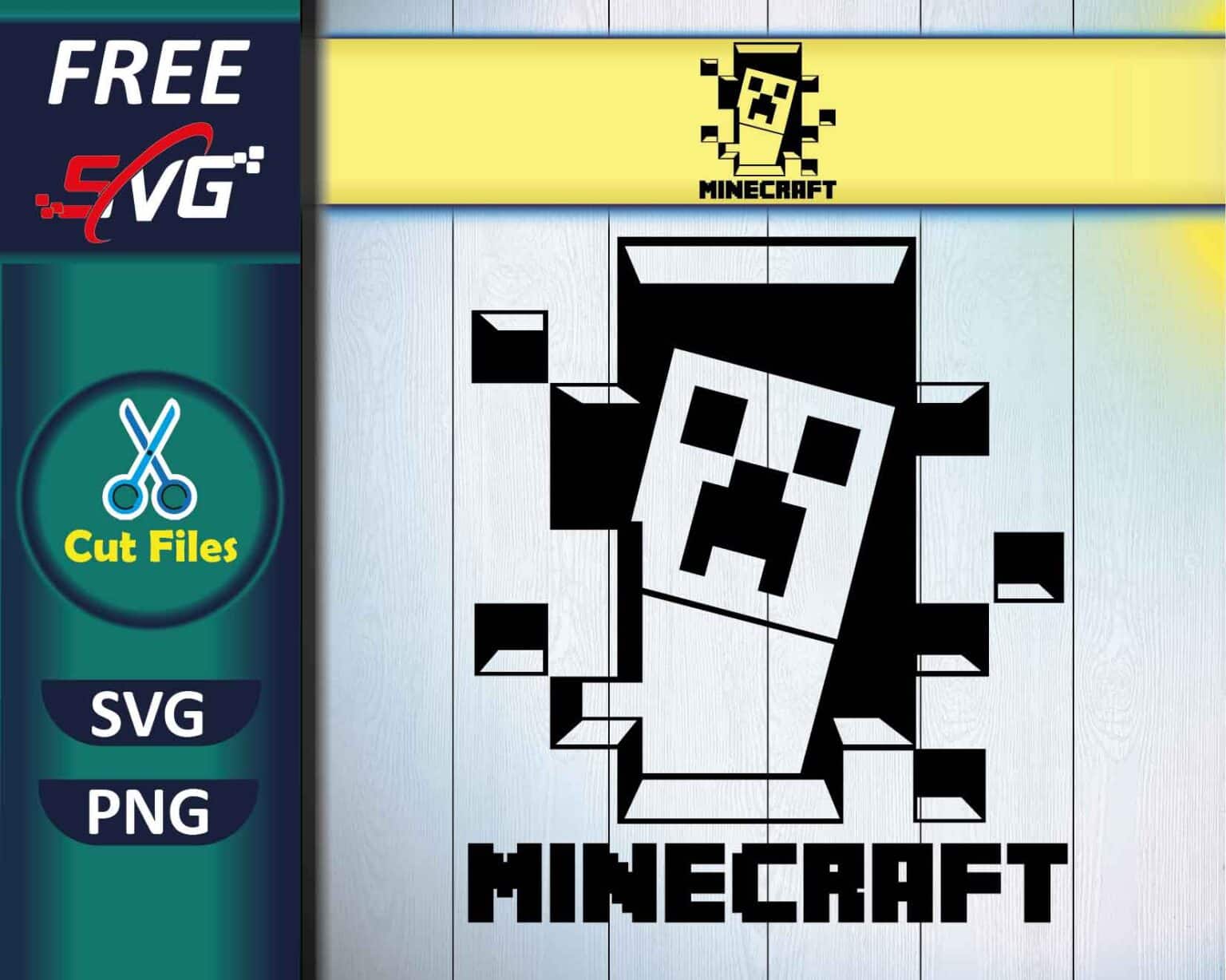 Minecraft creeper SVG Free, 3 colors