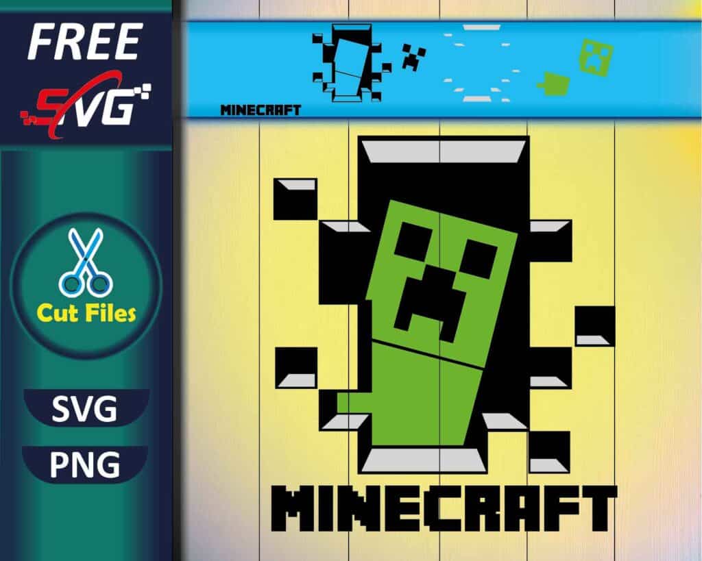 Minecraft creeper SVG Free, 1 layer