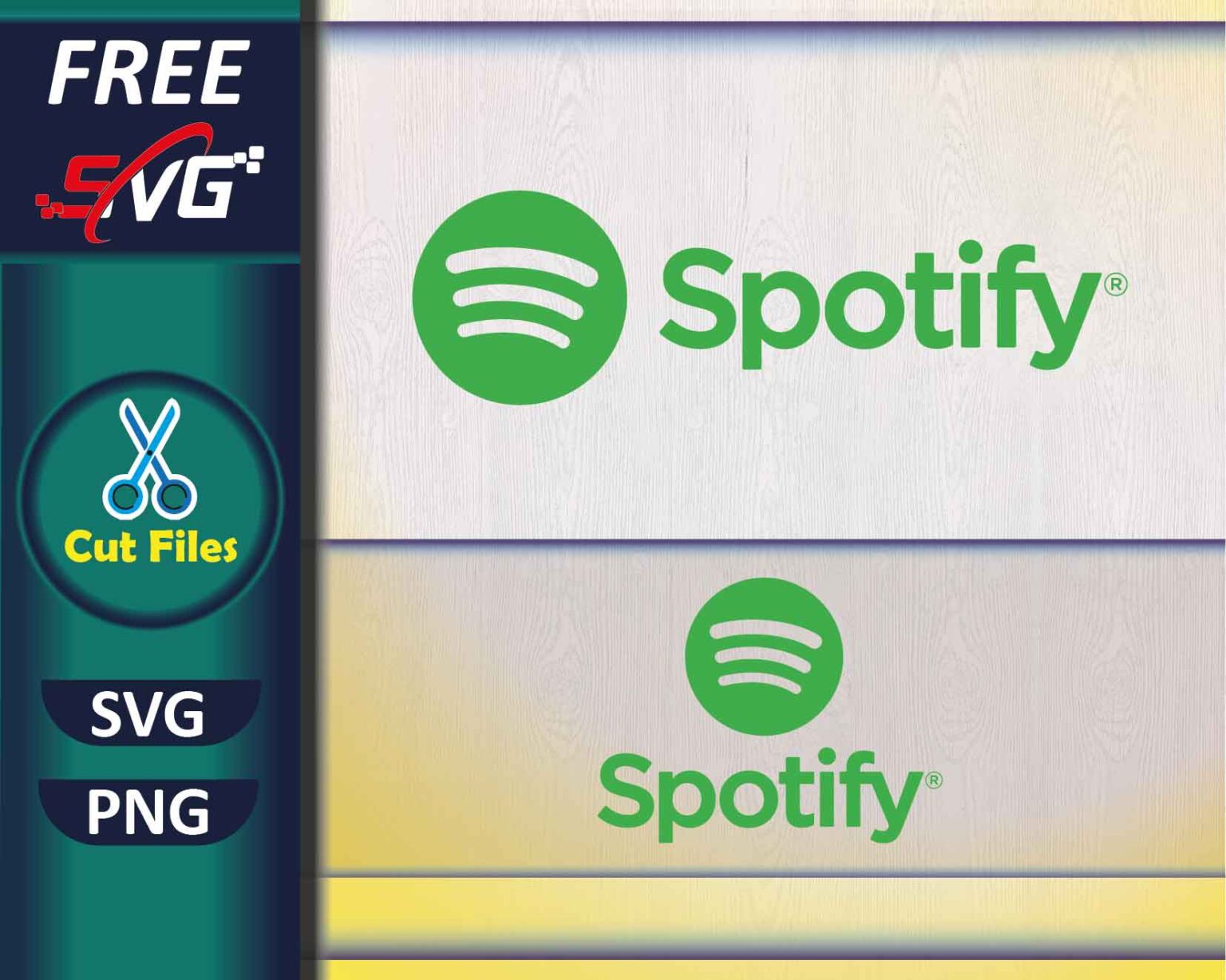 Spotify Logo with Text SVG Free, Cut files for Cricut