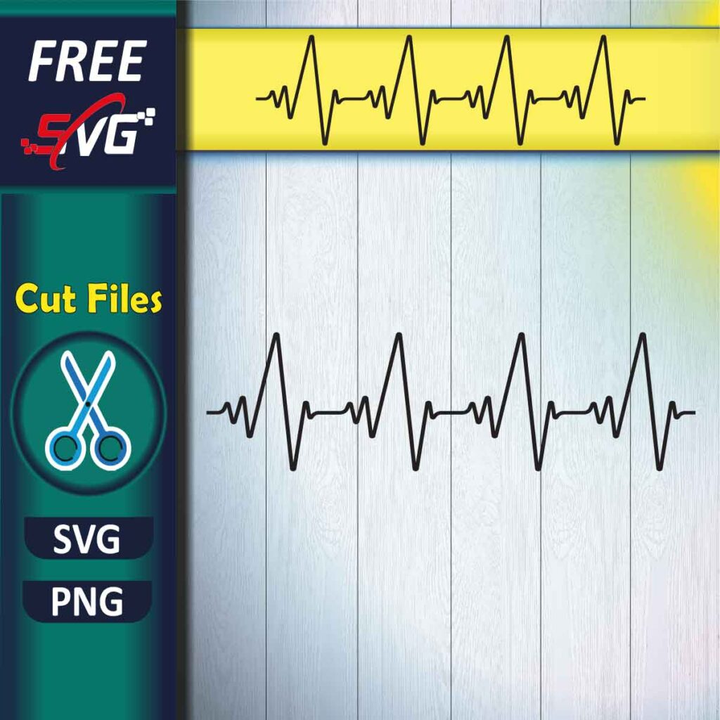 Heartbeat Pulse Line With Soccer SVG Free