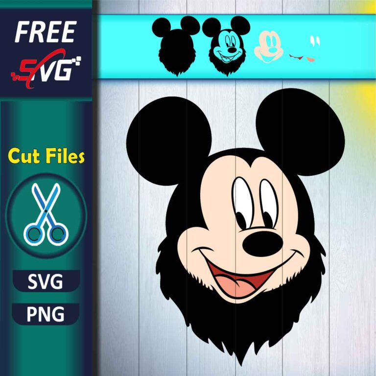 Mickey Mouse with Beard SVG Free - svg4k.com