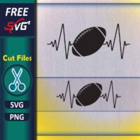 Heartbeat Pulse Line With Football SVG Free