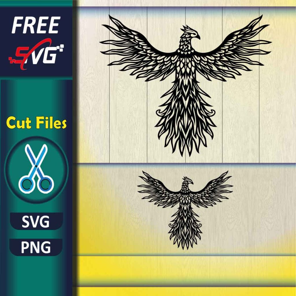 phoenix SVG free Outline for Cricut and Silhouette