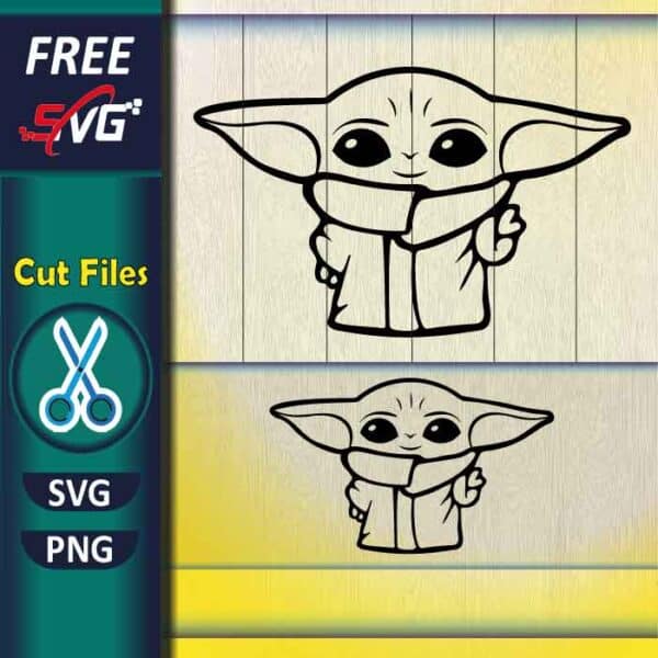 Baby yoda outline SVG Free | Free SVG Files