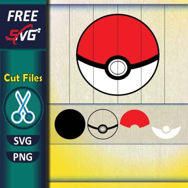 Pokeball SVG Free, pokemon Pokeball SVG for Cricut