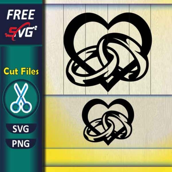 Wedding rings Heart love SVG Free | Free SVG Files