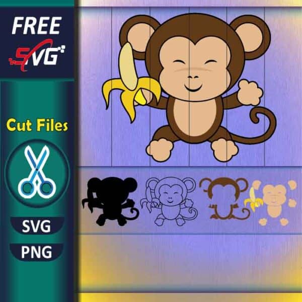 Cute Monkey SVG free