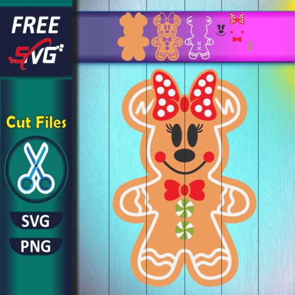 Minnie gingerbread cookie SVG Free, Disney Christmas SVG - Free SVG Files