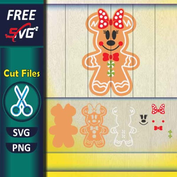 Minnie gingerbread cookie SVG Free, Disney Christmas SVG - Free SVG Files