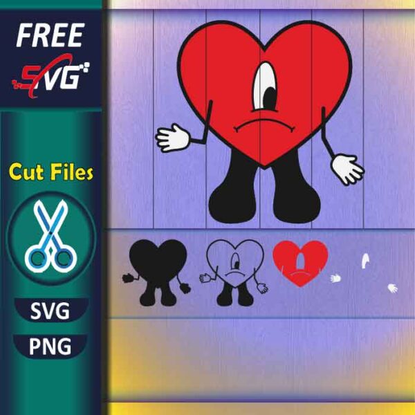 bad bunny SVG free, Sad heart svg free for Cricut, Un Verano sin ti SVG