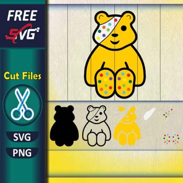 Pudsey Bear SVG free, Children in Need SVG - Free SVG Files
