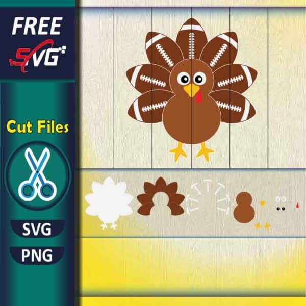 Thanksgiving Football Turkey SVG free, Cricut turkey SVG free
