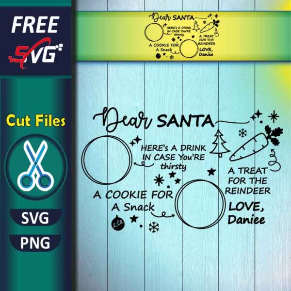 Dear Santa tray SVG free | cookies for Santa Tray SVG | Santa platter SVG