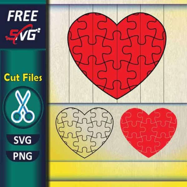 Heart puzzle SVG free | autism heart puzzle SVG free