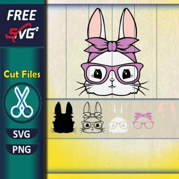 Bunny with Glasses SVG Free | Free SVG Files