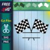 Checkered flag crossed SVG free - Double racing flag SVG
