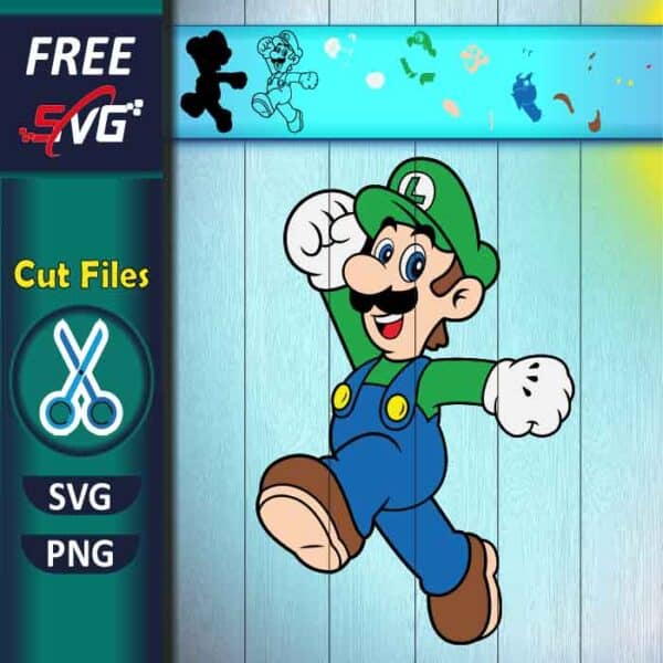 Luigi SVG free, Mario brothers SVG