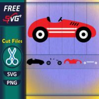 race car SVG free - racing car SVG for Cricut - retro race car SVG