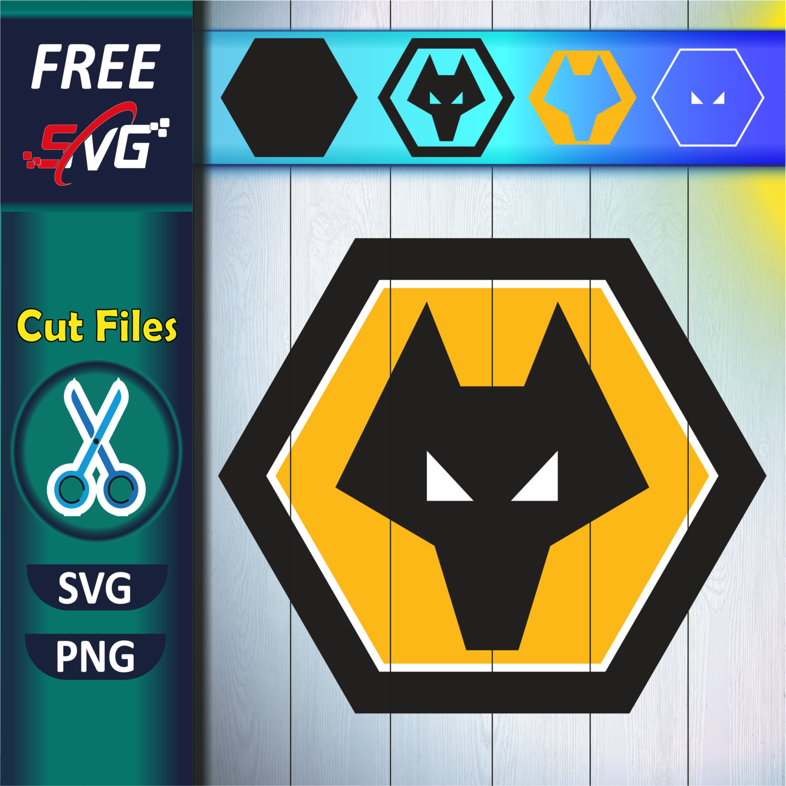 Wolverhampton Wanderers FC logo SVG free, wolves football team logo ...