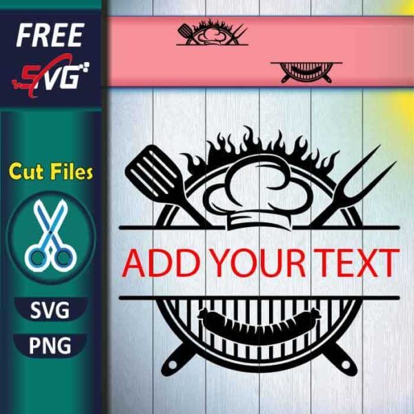 Barbecue Utensils Monogram SVG free - BBQ monogram SVG cut file